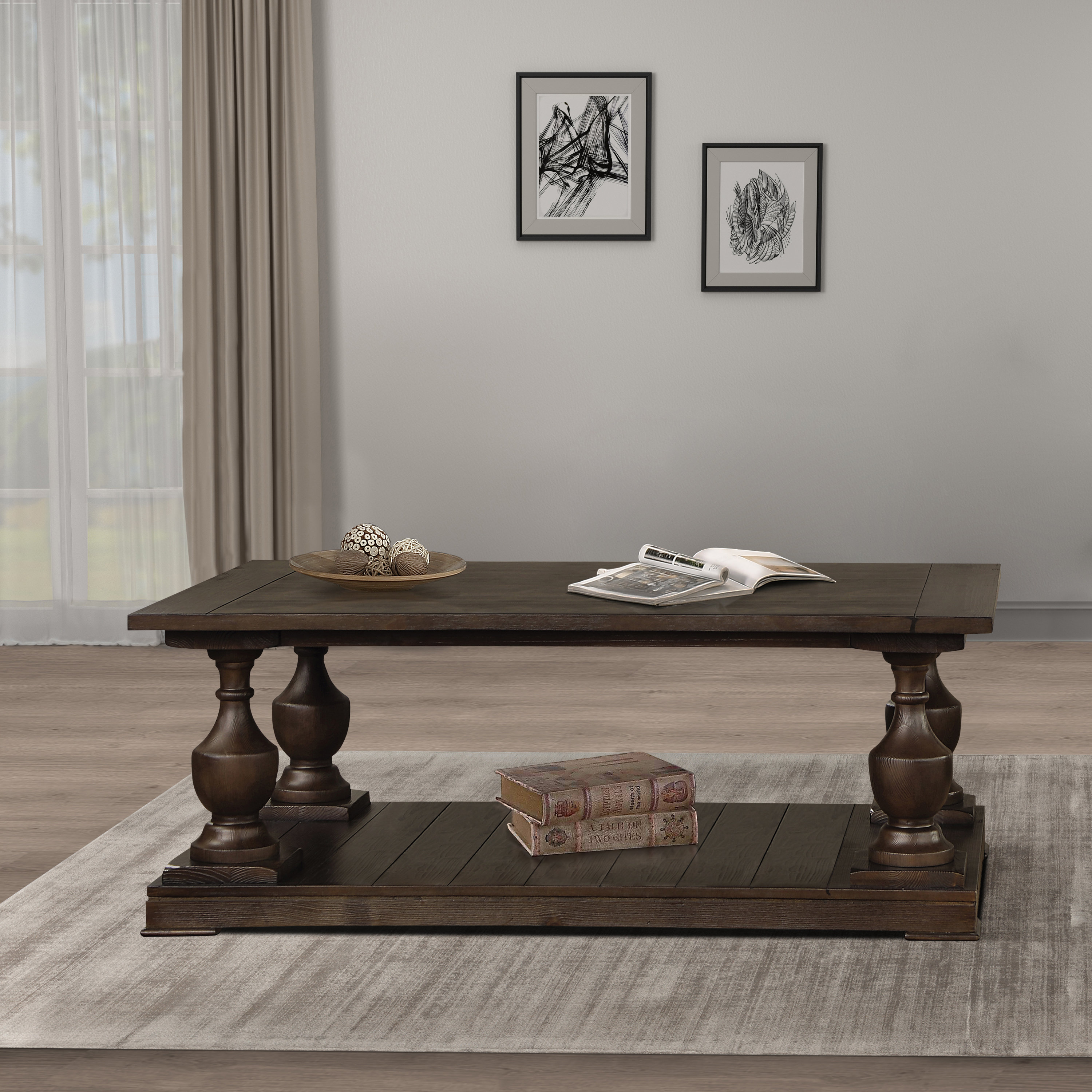 Charlton Home® Kelley Coffee Rectangular Top Coffee Table With Floor ...