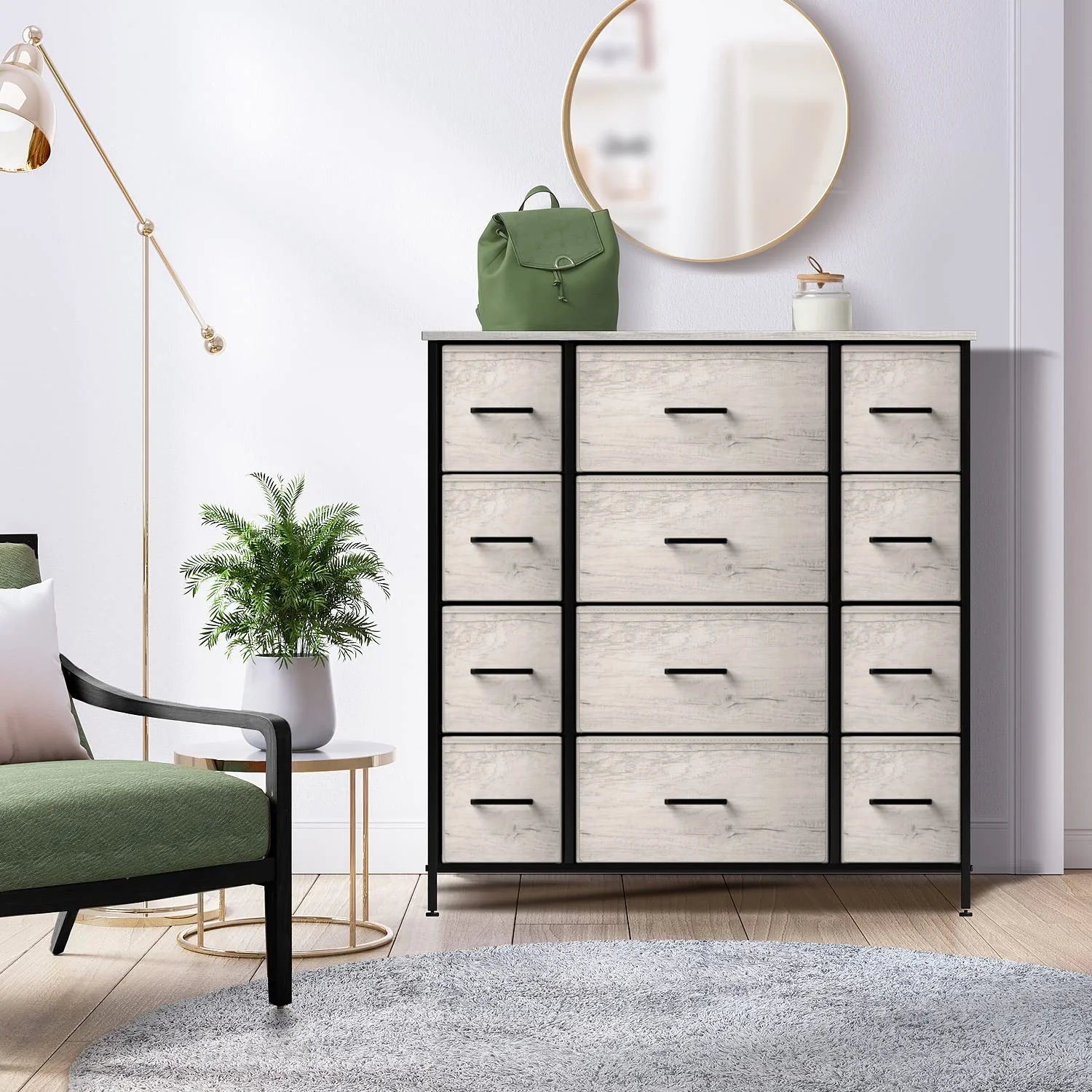 Sorbus Dresser With 12 Faux Wood Drawers - Storage Unit Organizer Chest ...