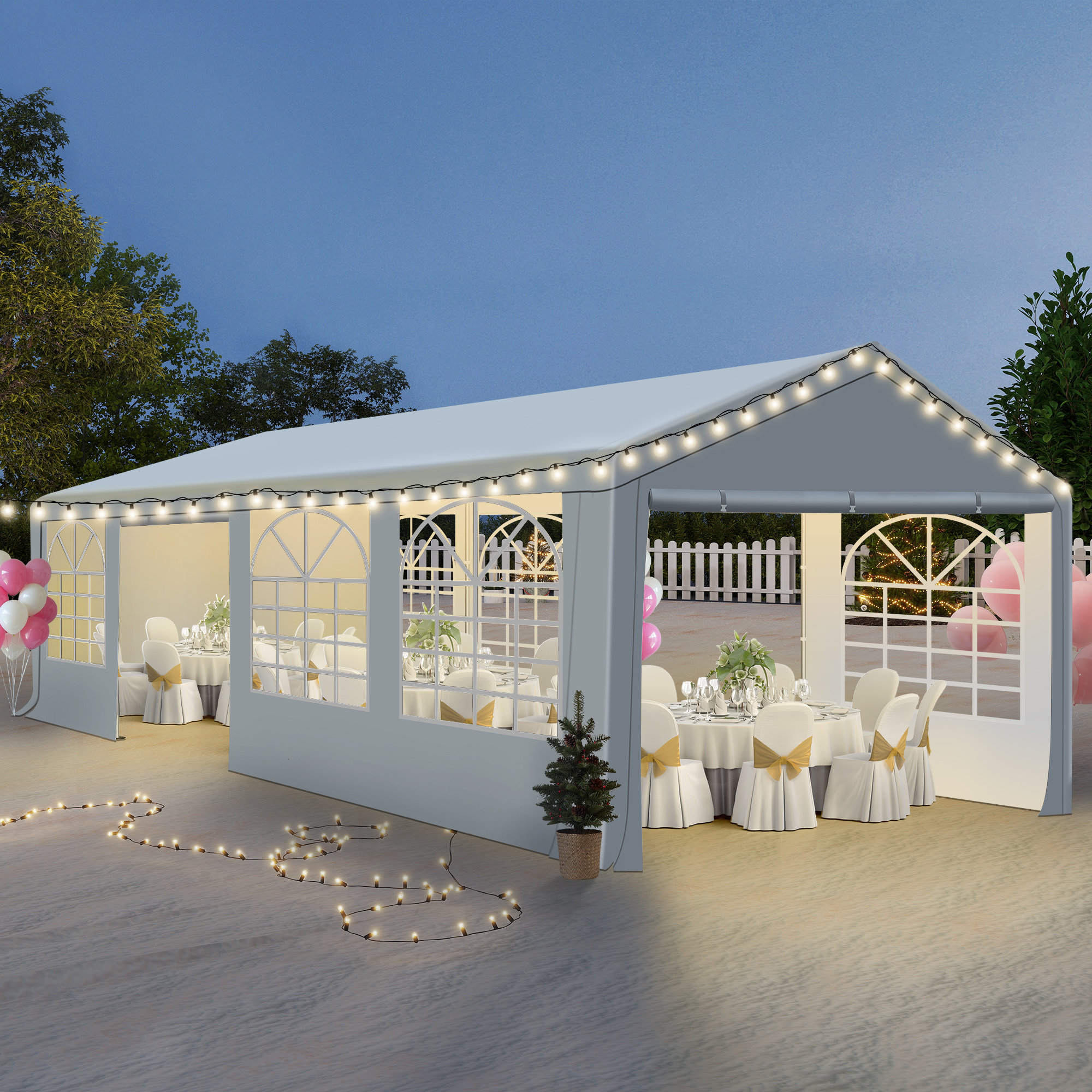 COVERONICS Outdoor Galvanized Steel Party Tent - Heavy Duty Removable ...