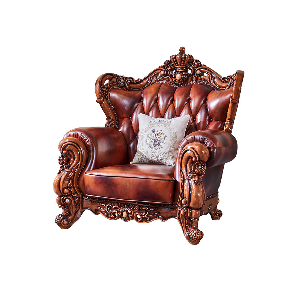 Romero European Country Retro Chair 48.4'' Wide Tufted Armchair | Wayfair