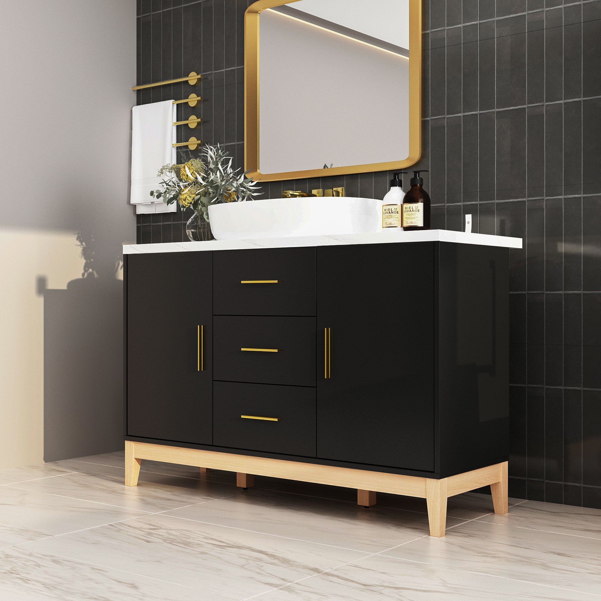 Mercer41 Lundell 47.2 Single Bathroom Vanity with Top & Reviews | Wayfair