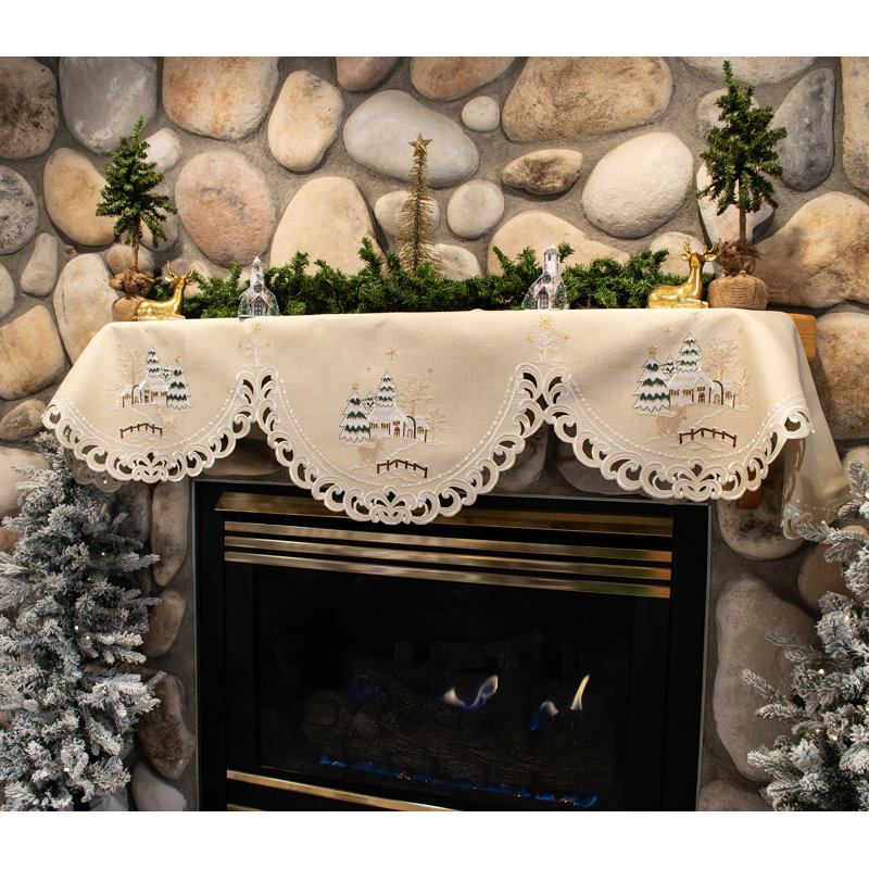 The Holiday Aisle® Josalynn Embroidered Rustic Farmhouse Beige ...