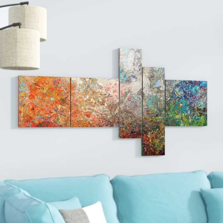 Latitude Run® " Board Stained Abstract Art " on Canvas & Reviews | Wayfair