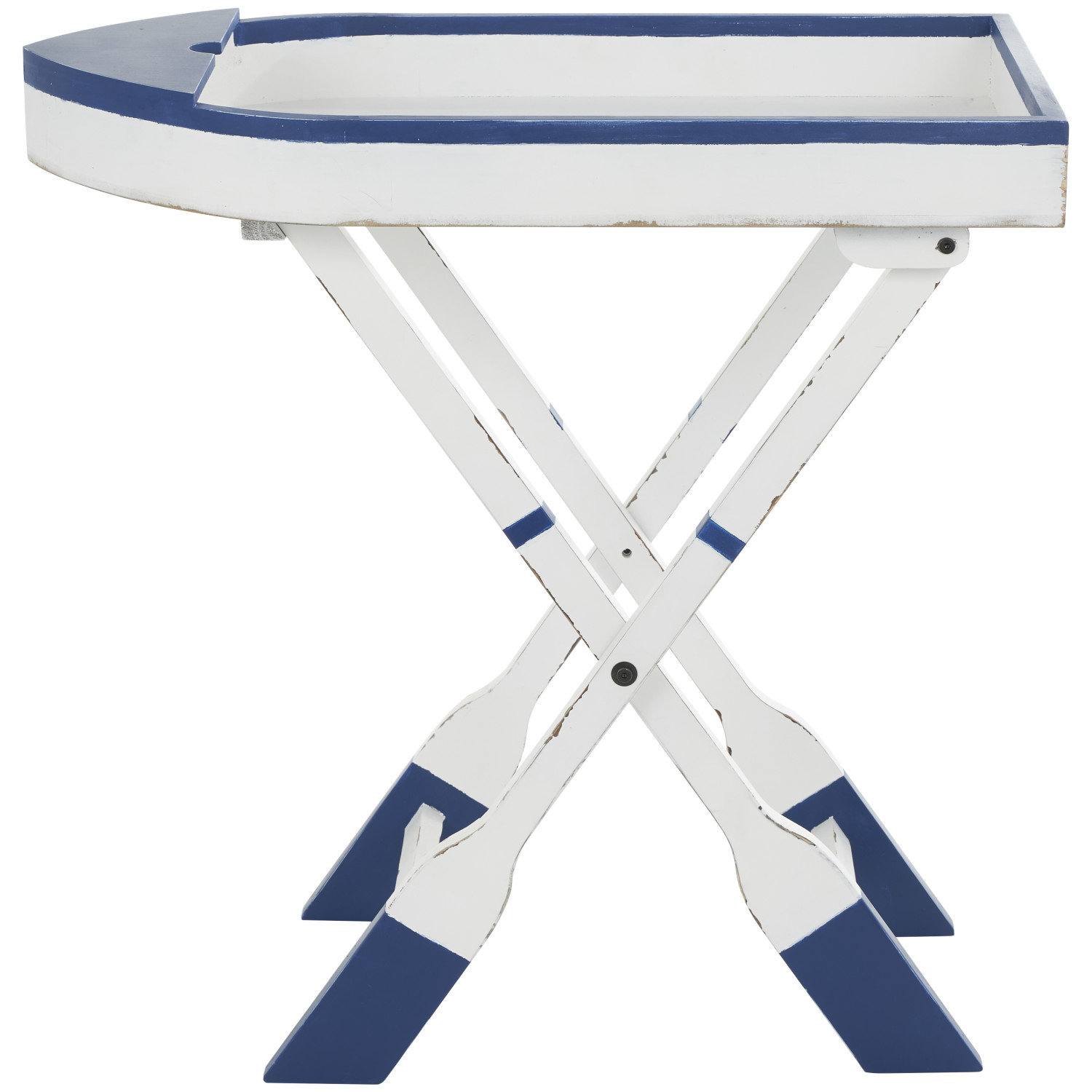 Breakwater Bay Leoti Wood Distressed Foldable Tray Top Boat Side End ...
