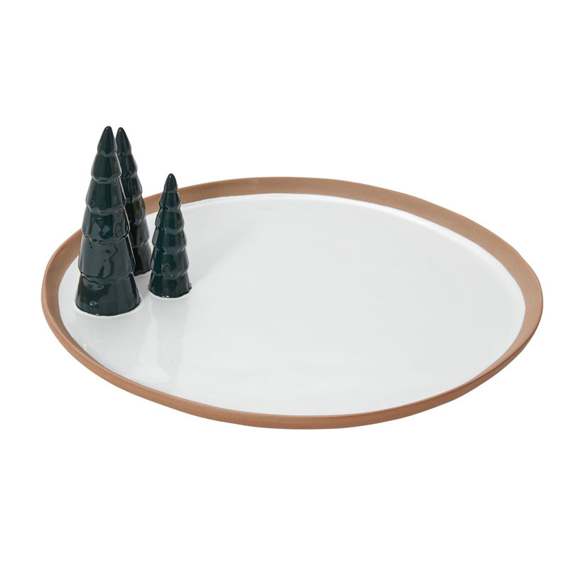 Millwood Pines Round Ceramic Tray | Wayfair