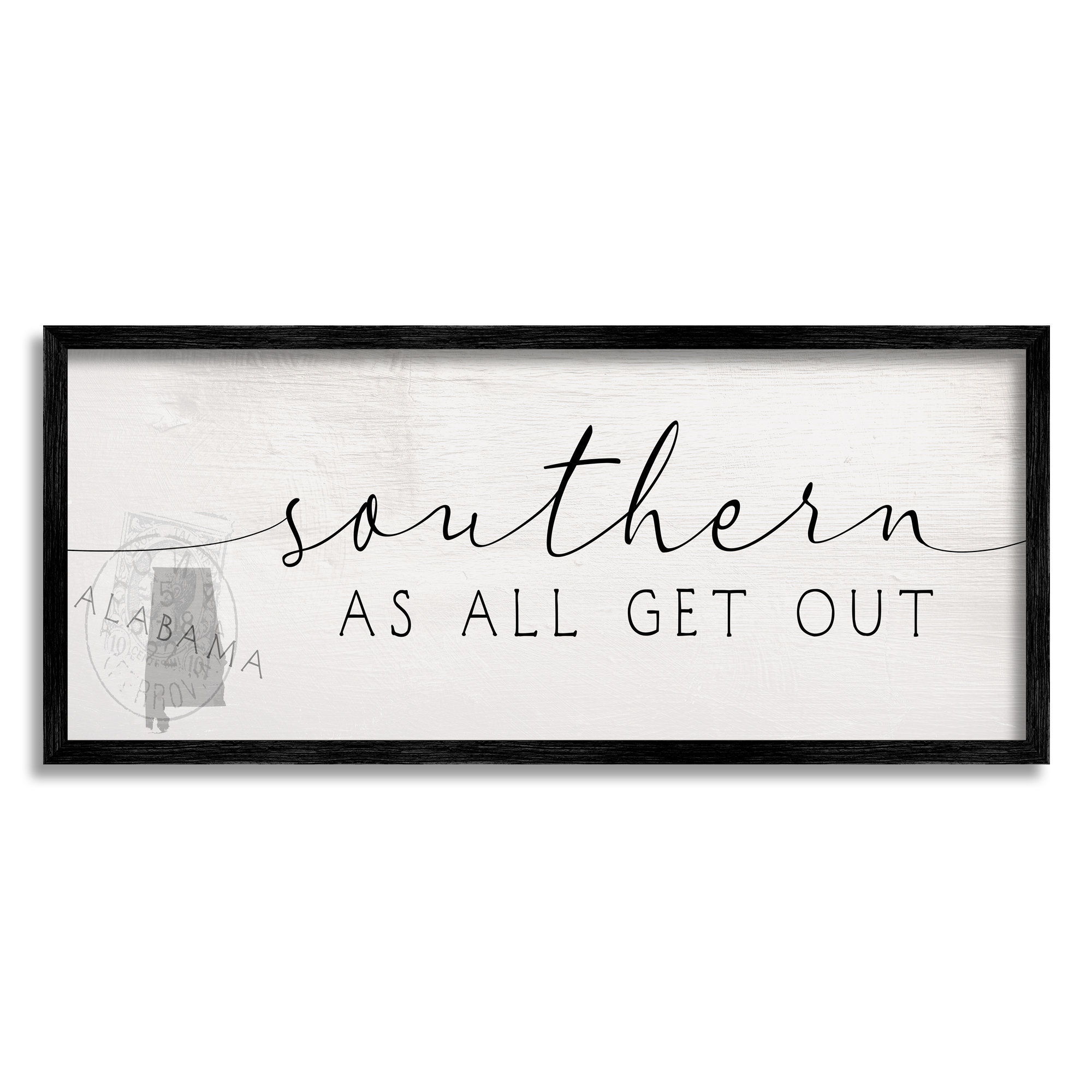 Stupell Industries Southern As All Get Out Alabama State Saying Wall ...