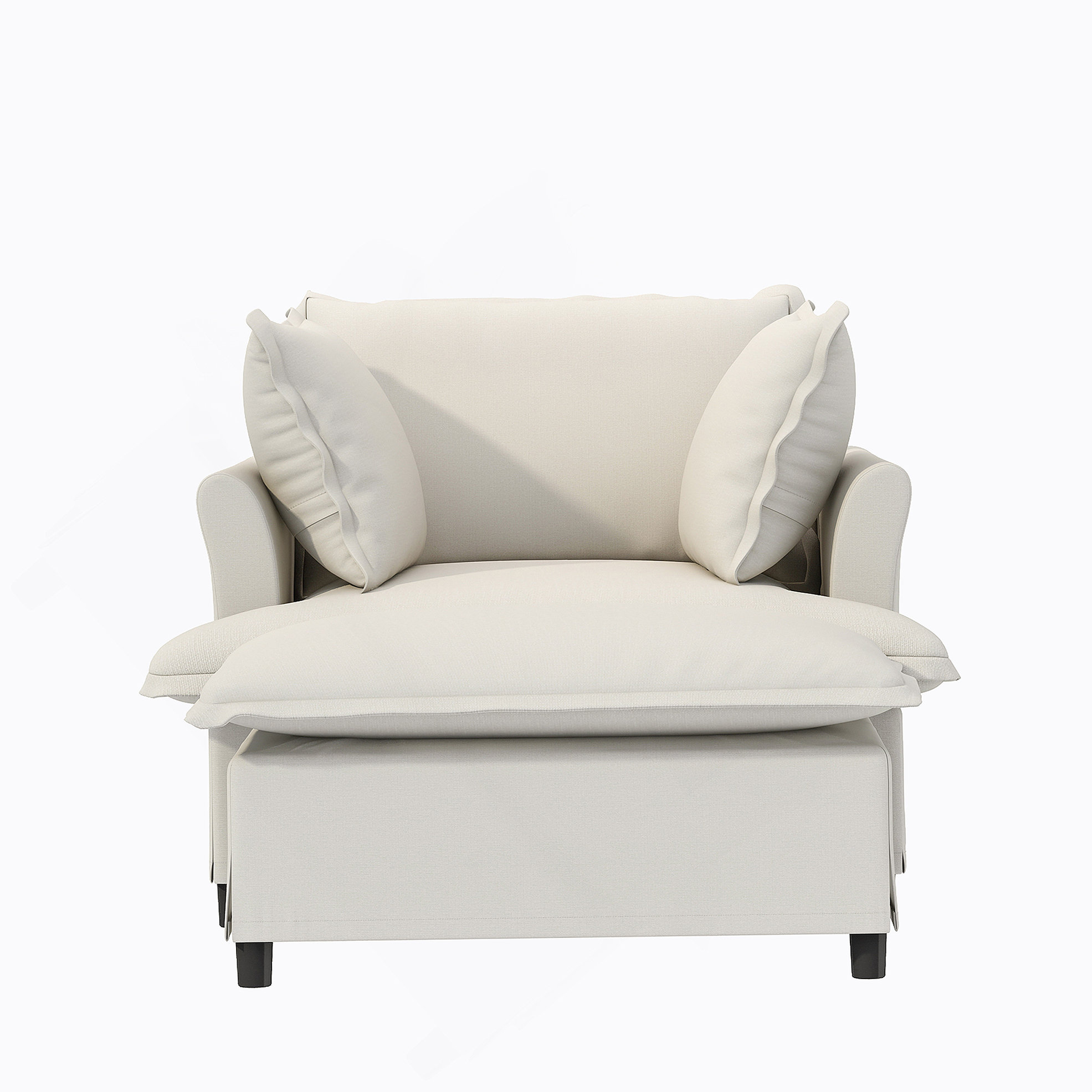 Latitude Run® Oversized Chaise Lounge Indoor,Chenille Single Sofa Bed ...