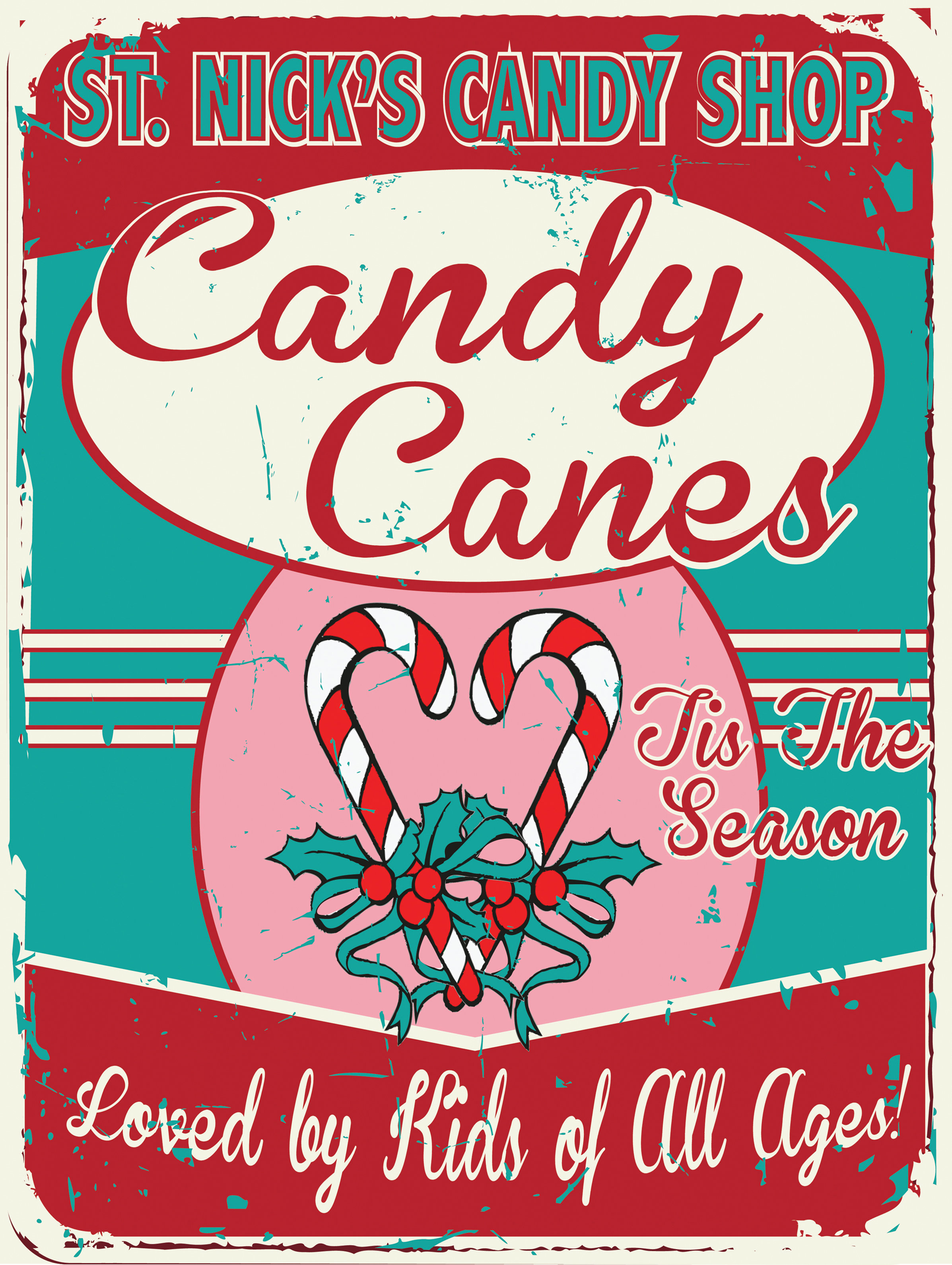 The Holiday Aisle® St Nick's Candy Canes Christmas Metal Sign | Wayfair