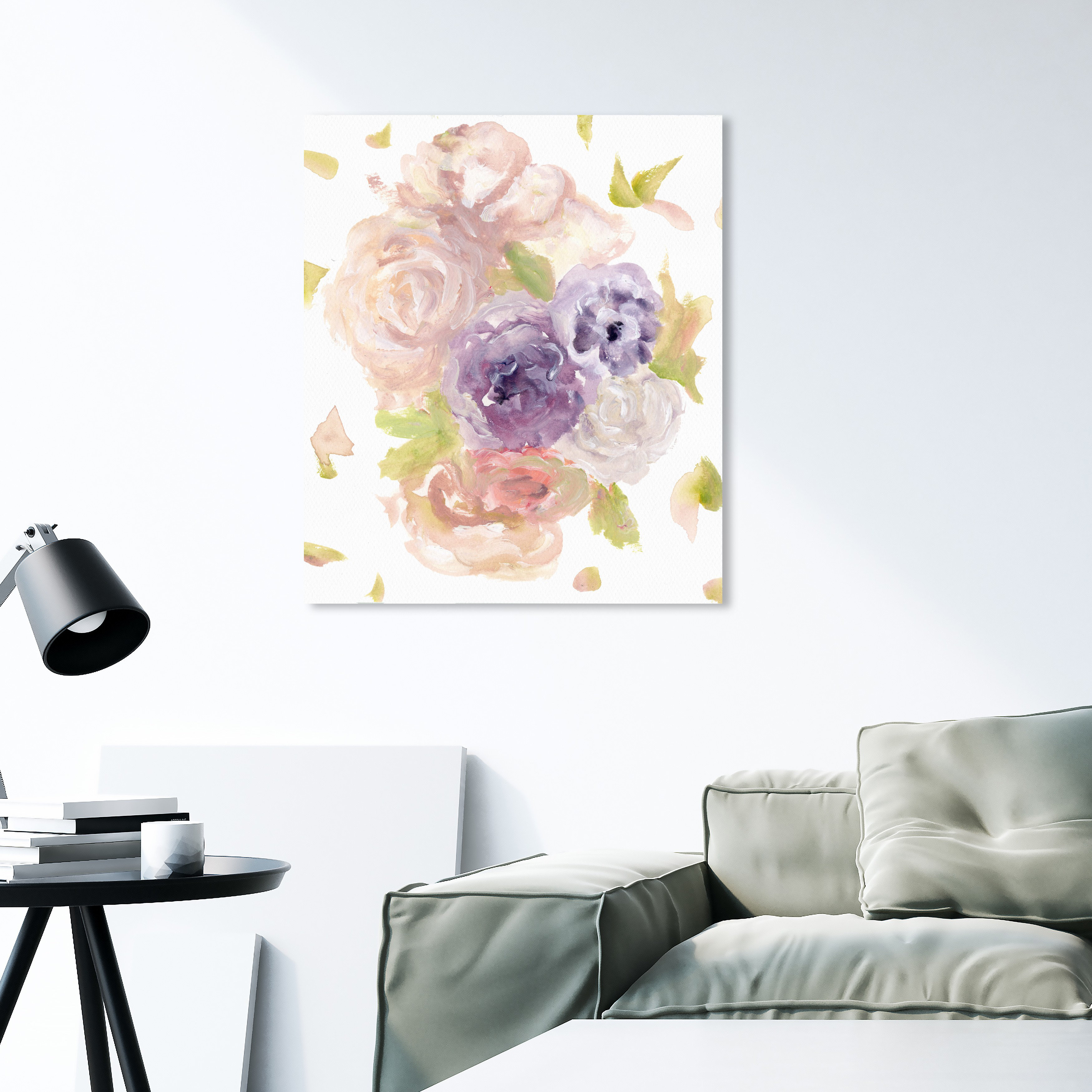 Art Remedy Floral and Botanical Cute Pastels - Painting Print on Canvas ...