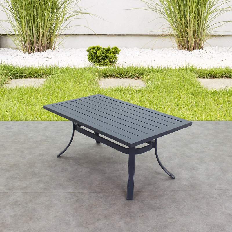 Lark Manor™ Courtyard Casual Santa Fe Alum Coffee Table with slat top ...