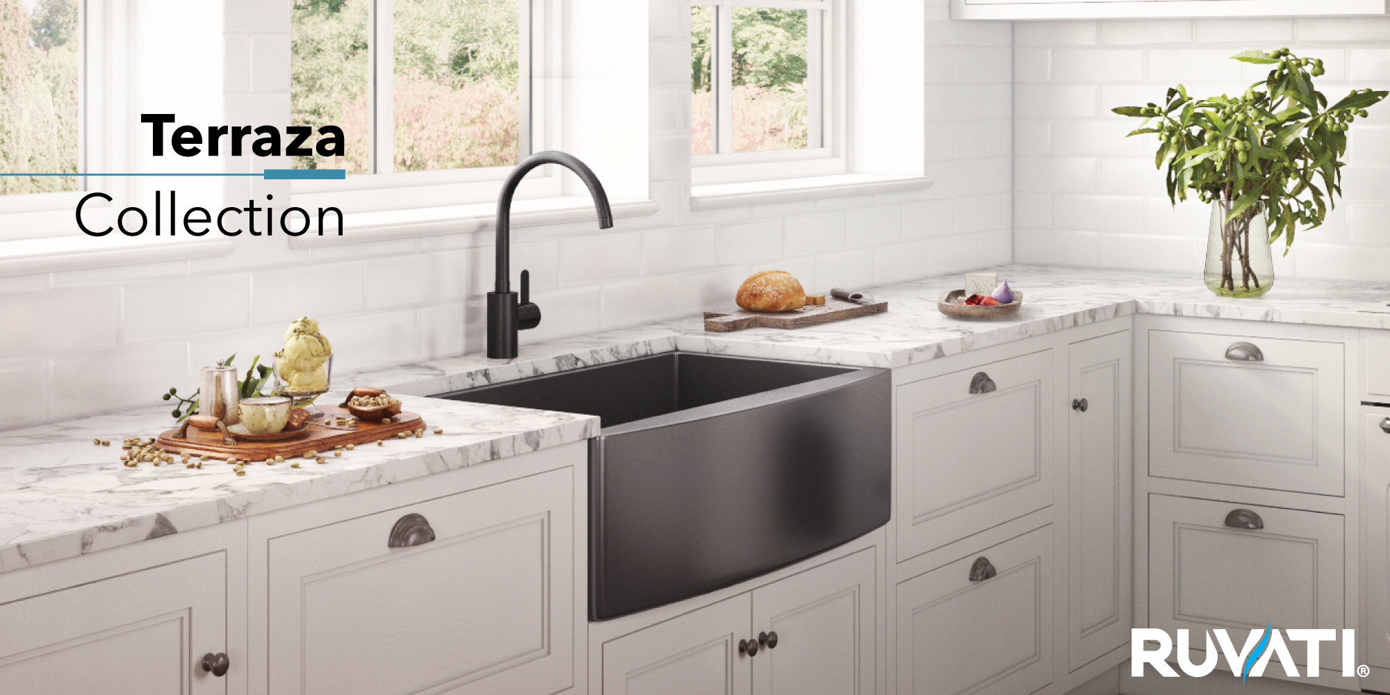 Ruvati Terraza 36'' L Farmhouse / Apron Stainless Steel Kitchen Sink ...