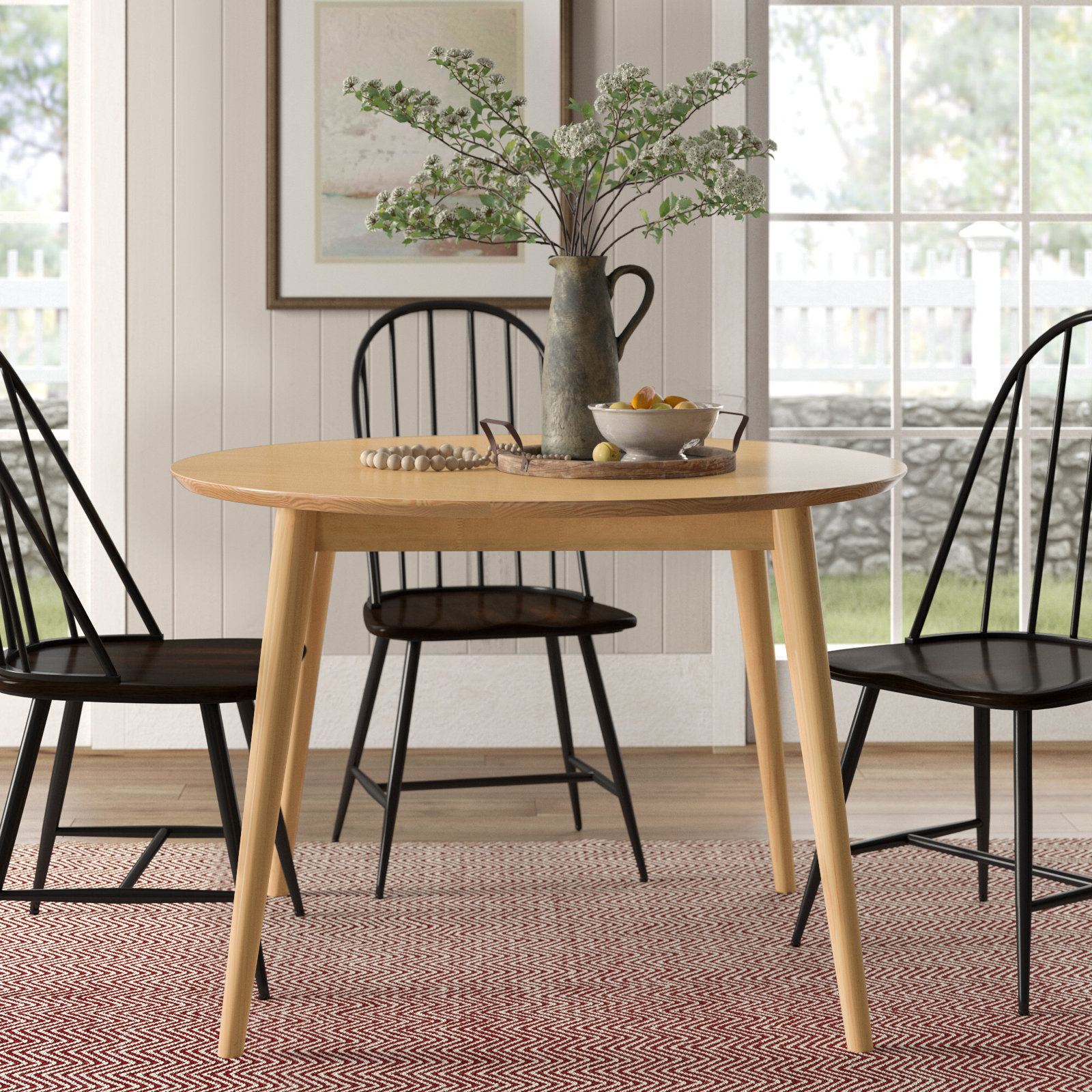 Wade Logan® Aubrianah Round Solid Wood Dining Table & Reviews | Wayfair
