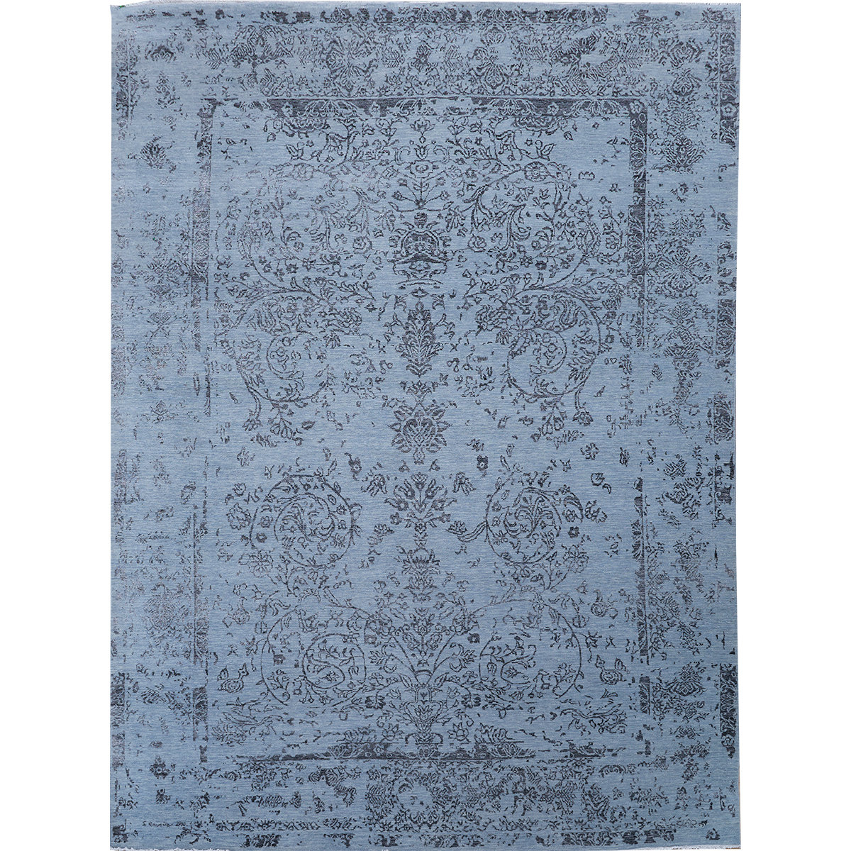 Bokara Rug Co., Inc. Hand-Knotted High-Quality Light Blue and Black ...