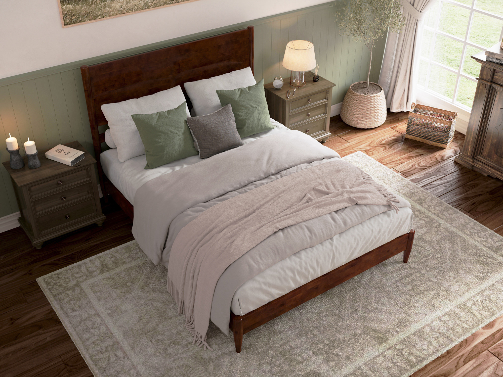 Wade Logan Bromwyn Mid Century Modern Solid Wood Low Profile Platform ...