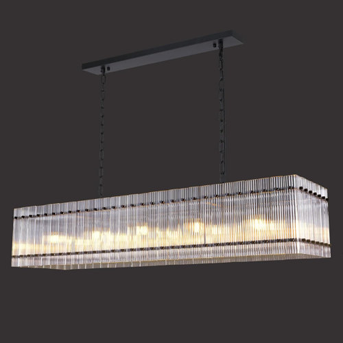 Everly Quinn 10-light Dimmable Kitchen Square / Rectangle Chandelier ...