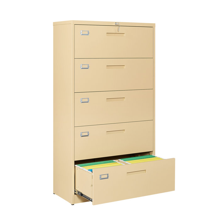 Inbox Zero Izack 35.43'' Wide 5 -Drawer Steel File Cabinet & Reviews ...
