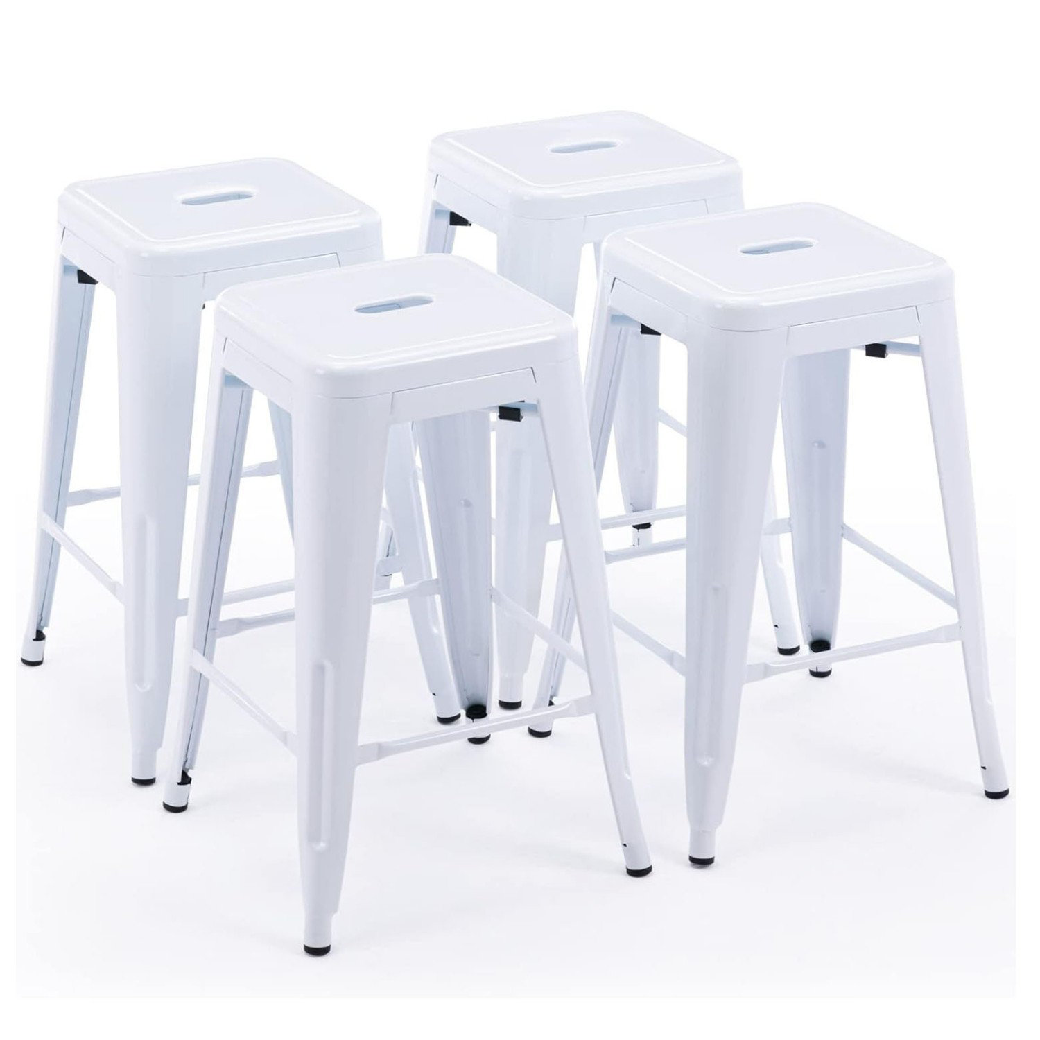 NIHAISHI 24 Inch Metal Bar Stools, Set of 4 - Wayfair Canada