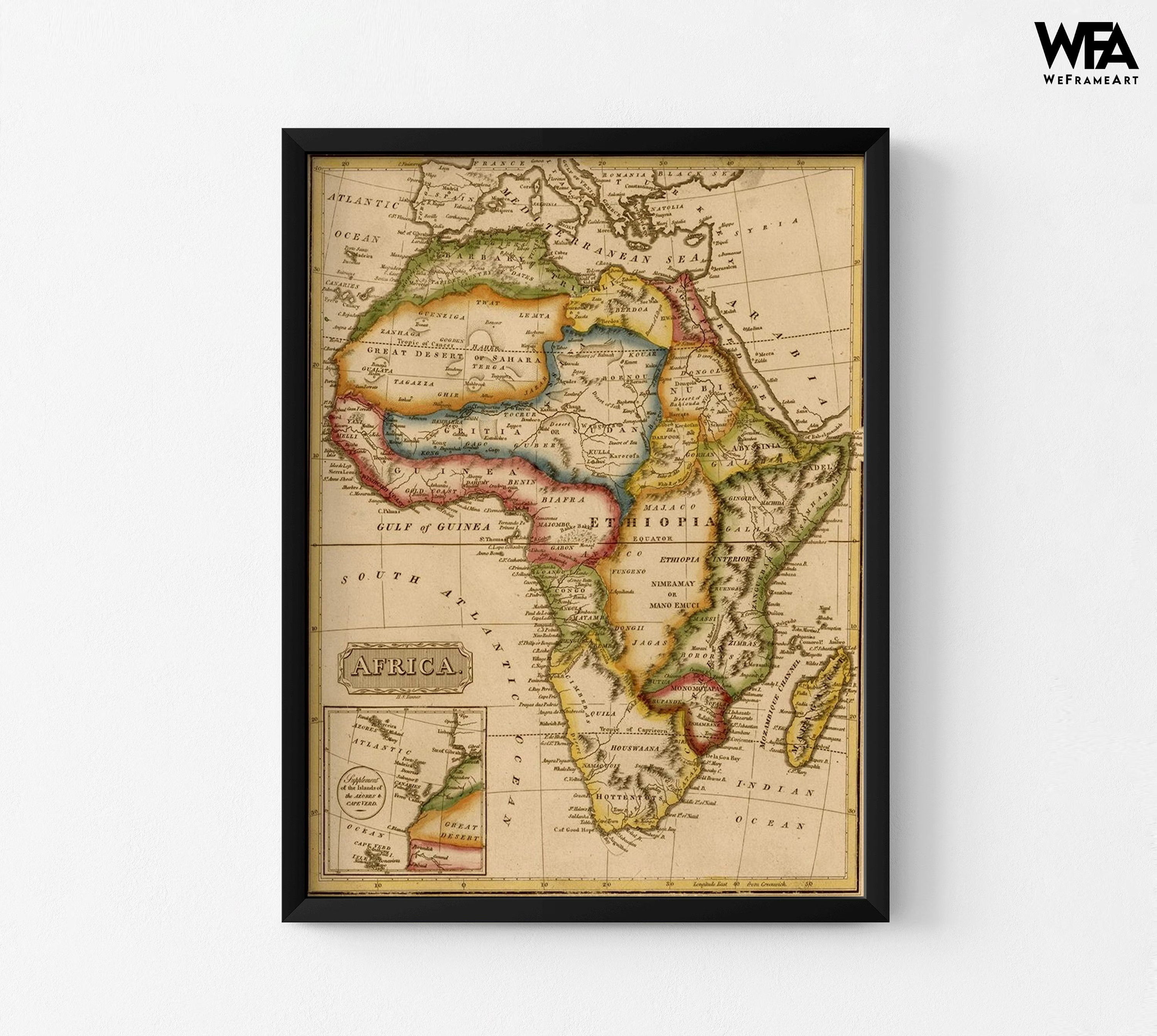 WeFrameArt Africa 1817 By Vintage Maps, Antique Map Of African ...