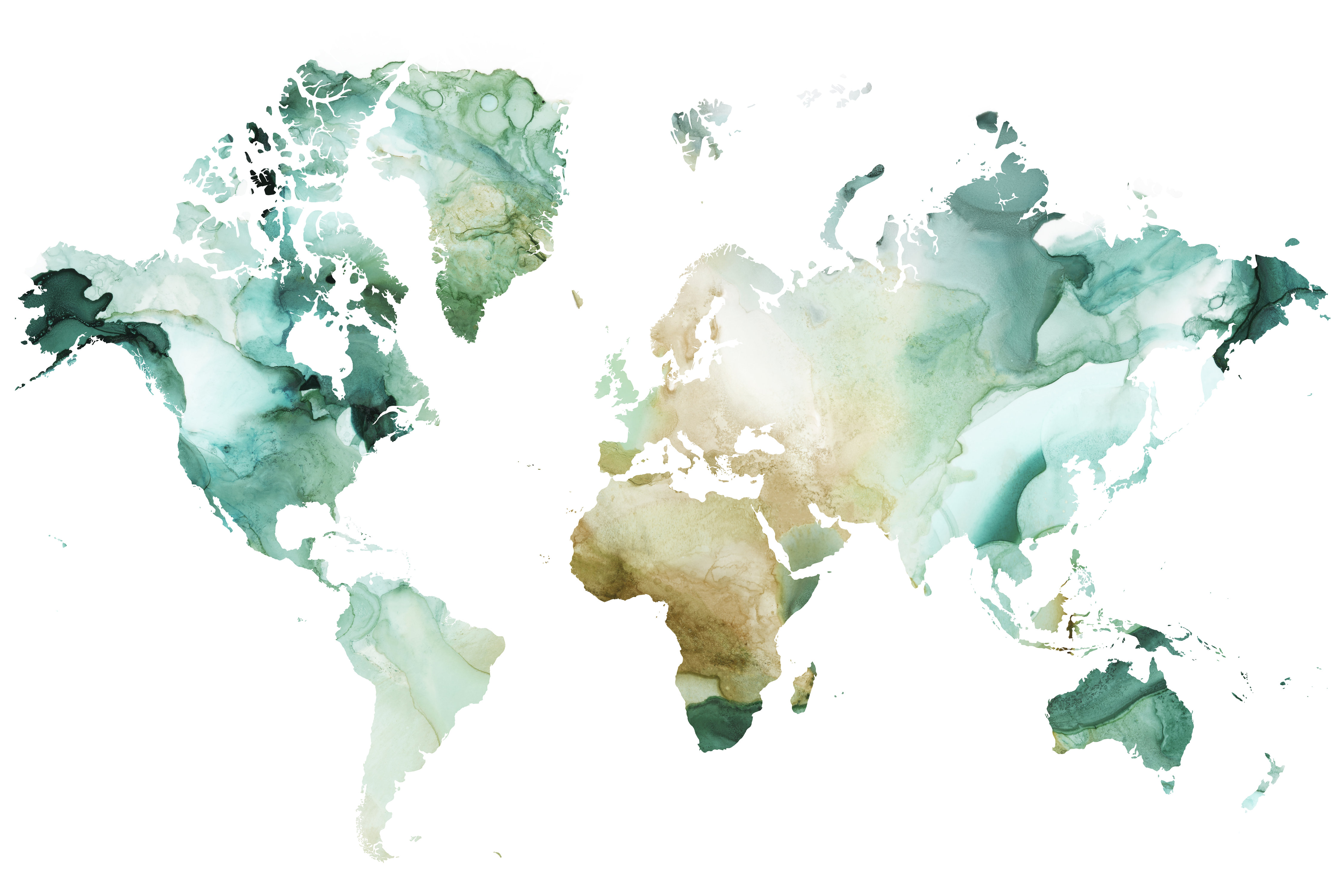 Wrought Studio Eylana Geode World Map I On Canvas by Grace Popp Print ...