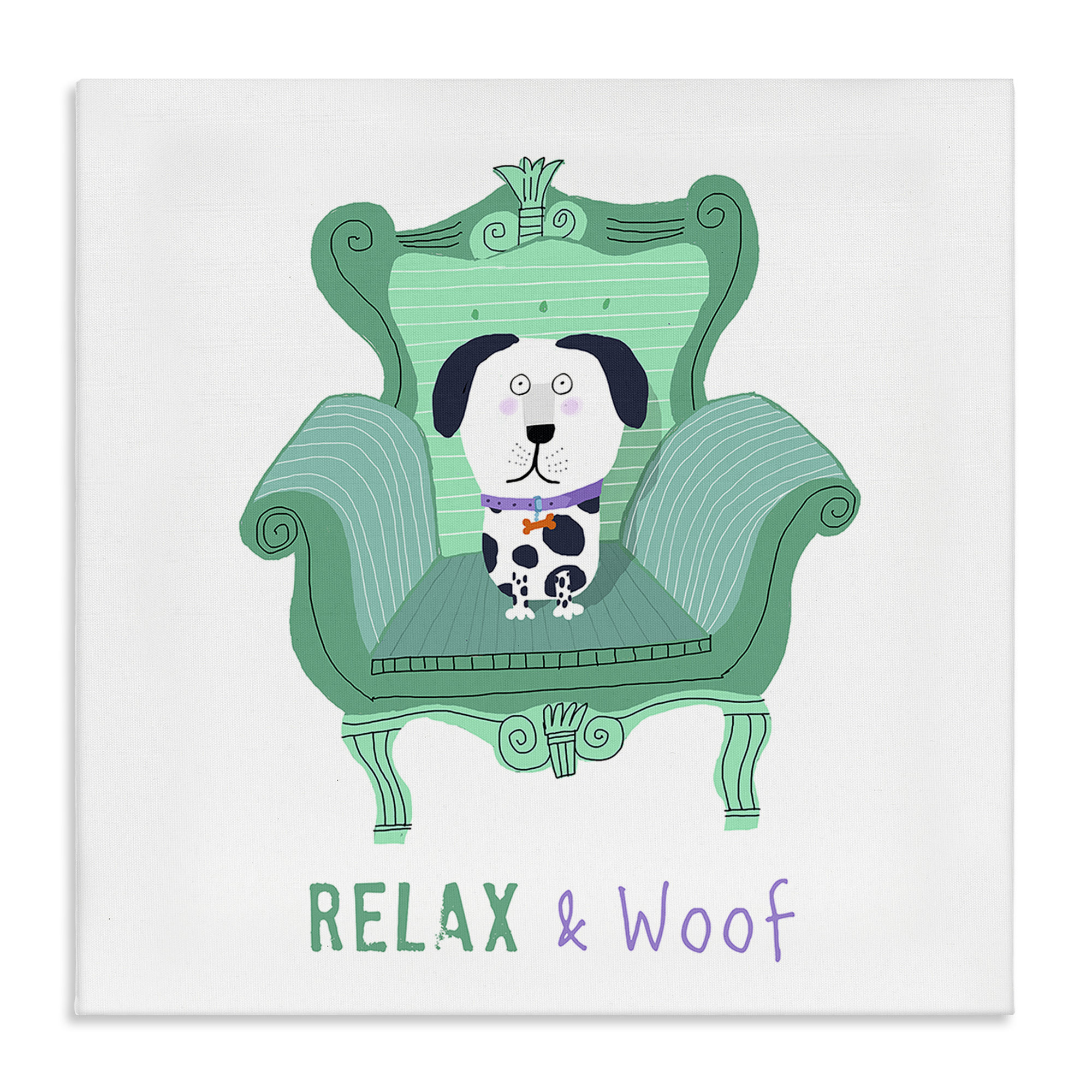 Trinx Relax & Woof Cat Canvas Wall Art by Carla Daly | Wayfair