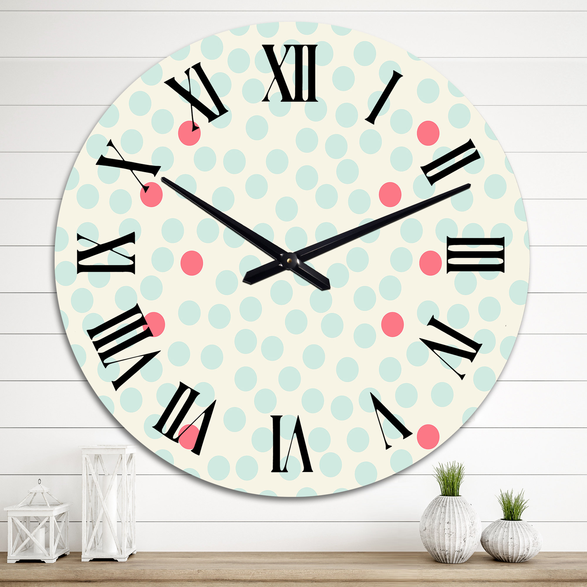 polka dot clock