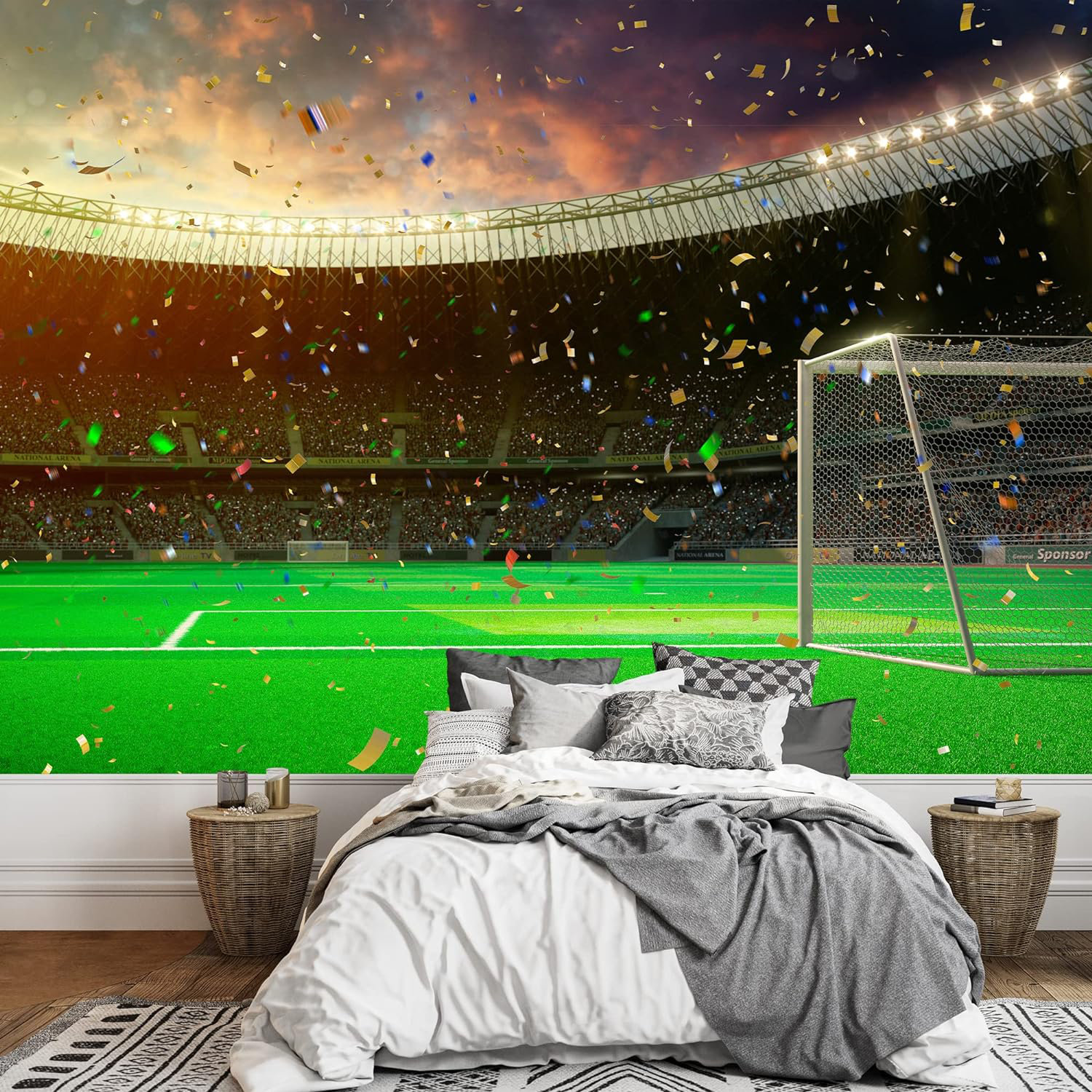 IDEA4WALL Stadium Arena Soccer Field Championship Win Removable Self ...