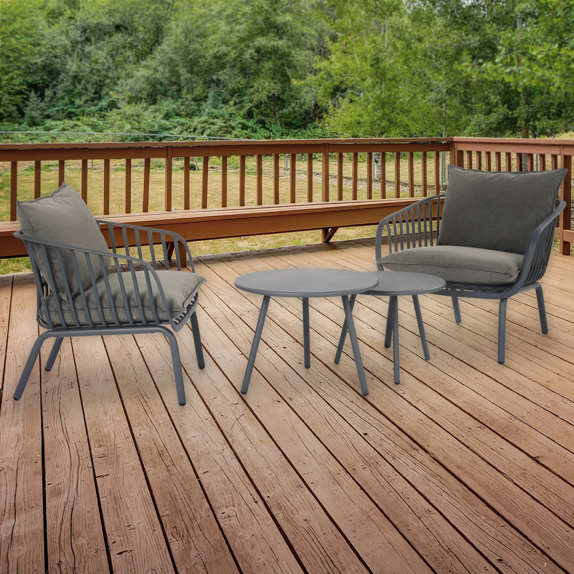 George Oliver Lerenzo Collection Recycled Plastic Vista Patio Chat Set ...