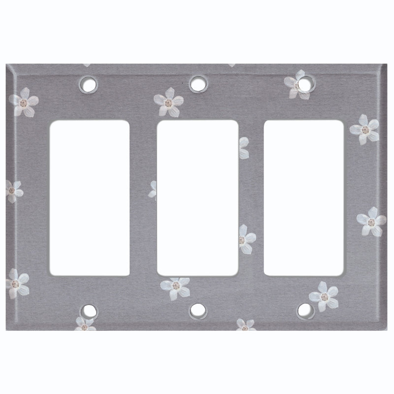 WorldAcc Flowers 3-Gang Rocker Wall Plate | Wayfair