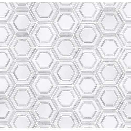 Supreme Tile Interspace Natural Stone Honeycomb Marble Look Mosaic Wall ...