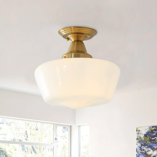 Etta Avenue™ Horst 1 - Light 11.81'' Glass Shade Semi-Flush Mount Light ...