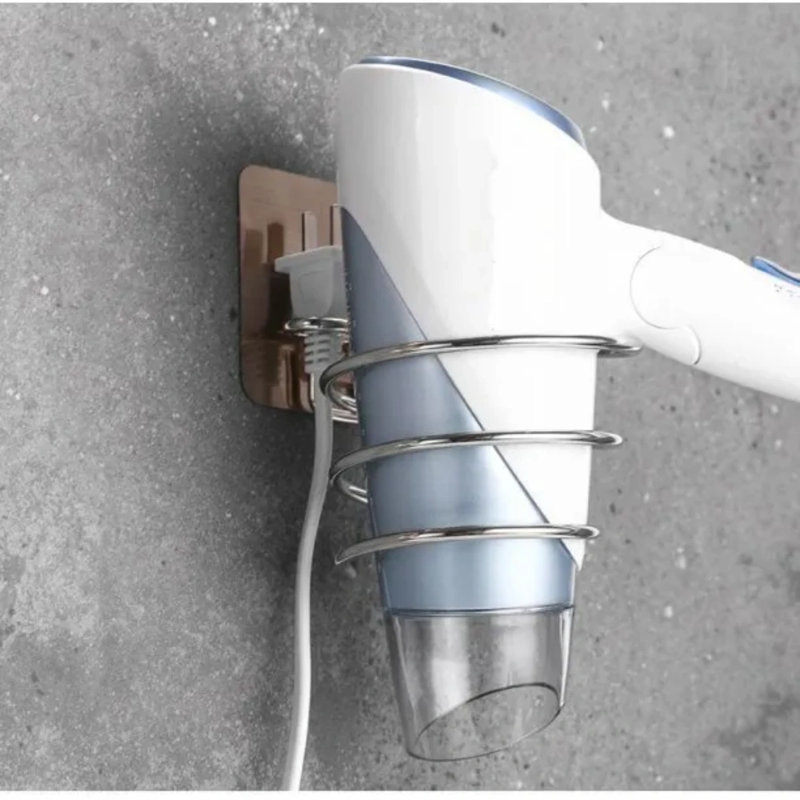 Rebrilliant Wall Mount Hair Blow Dryer Holder Bathroom Storage Spiral ...
