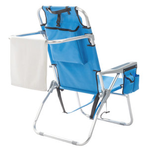 Arlmont & Co. 5-Position Classic Lay Flat Folding Backpack Beach Chair ...