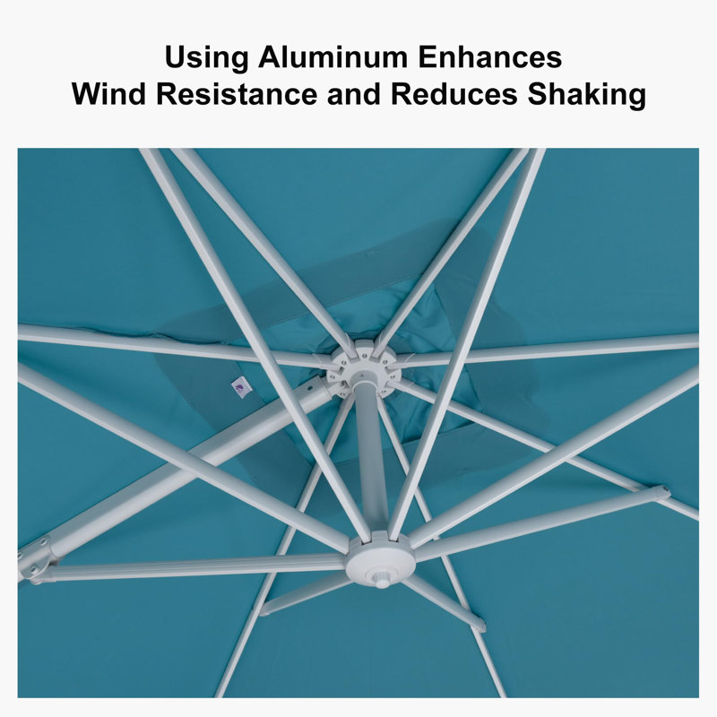 PURPLE LEAF Outdoor White Pole 108'' Square Offset Cantilever Umbrella ...