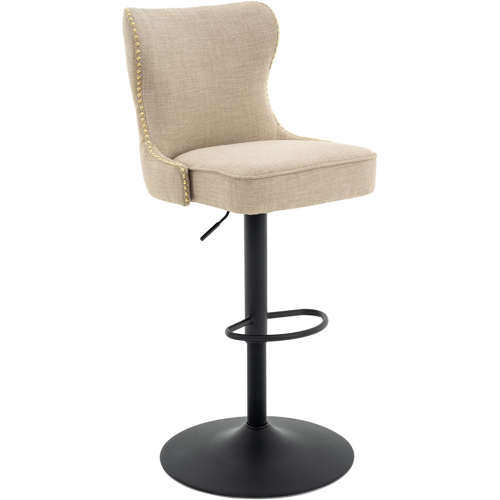 Winston Porter Jiar Swivel Upholstered Adjustable Height Counter Stool ...