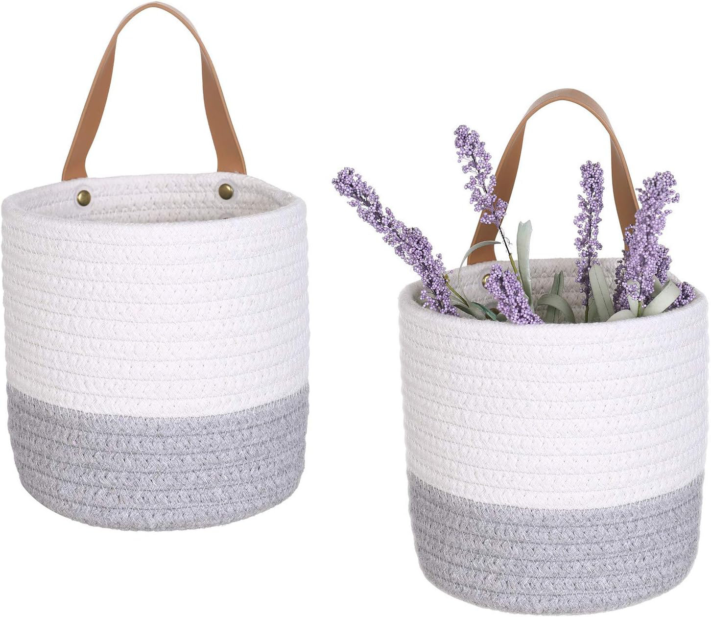 Rosecliff Heights 2Pack Small Hanging Basket,Cotton Rope Wall Basket ...