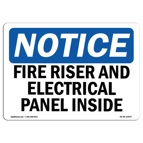 SignMission Fire Riser and Electrical Panel Inside Sign | Wayfair