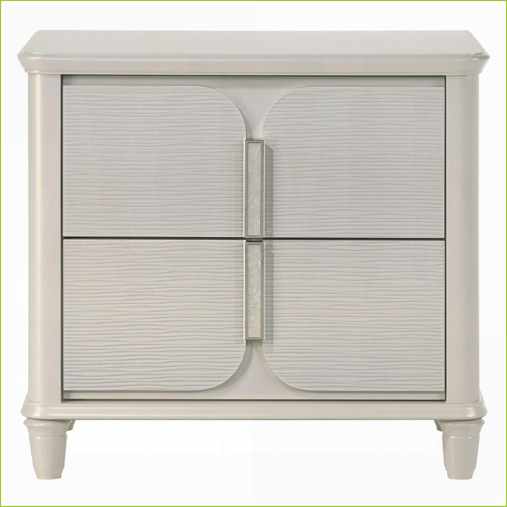 Latitude Run® Pearl White Luxury Glam 2-Drawer Wooden Nightstand | Wayfair