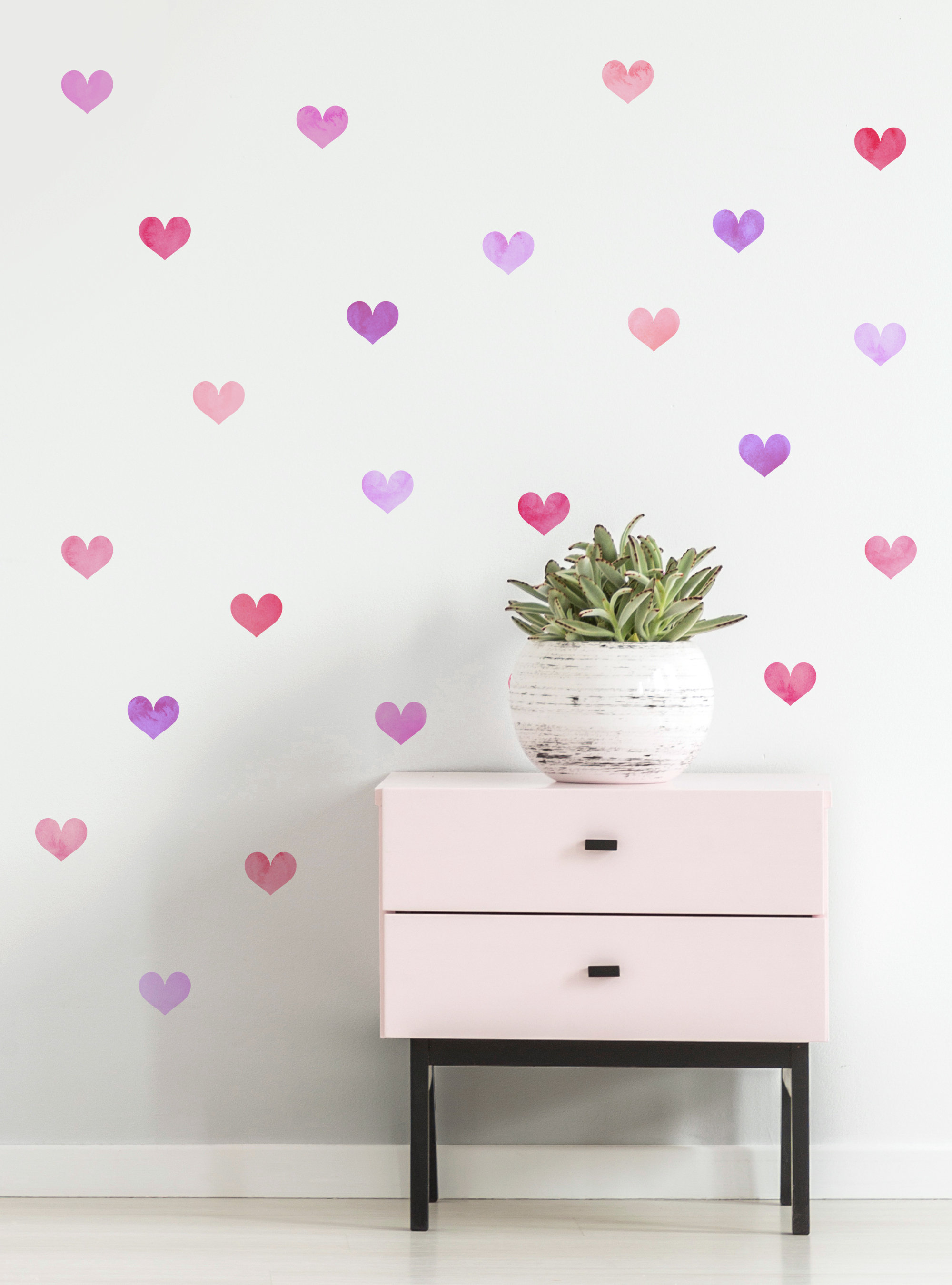 Isabelle & Max™ Watercolor Heart Vinyl Stickers | Wayfair
