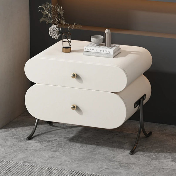 Ebern Designs Nakaiah Luxury Modern Bedside Table Drawers Minimalistic ...