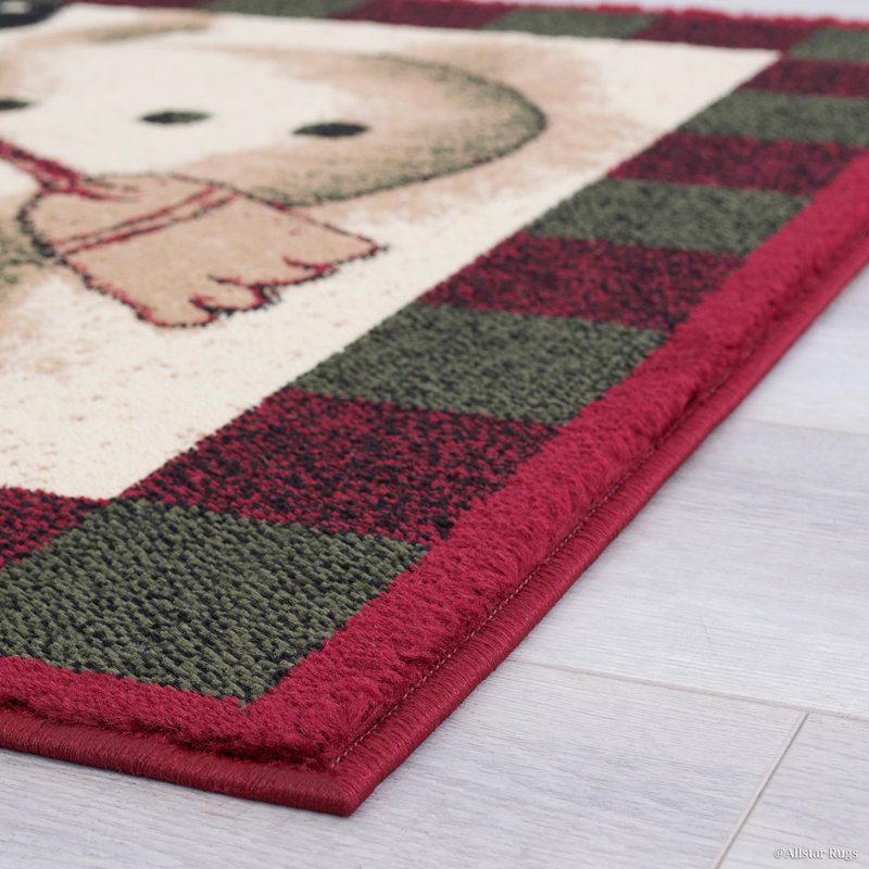 The Holiday Aisle® Holiday Christmas Snowman High Quality Woven Green ...