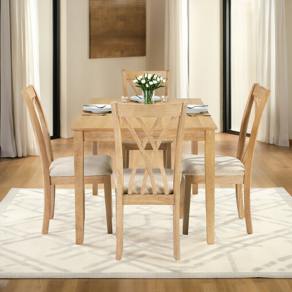 George Oliver 60" Rectangular Dining Table Sets With 4 Chair Ideal for ...