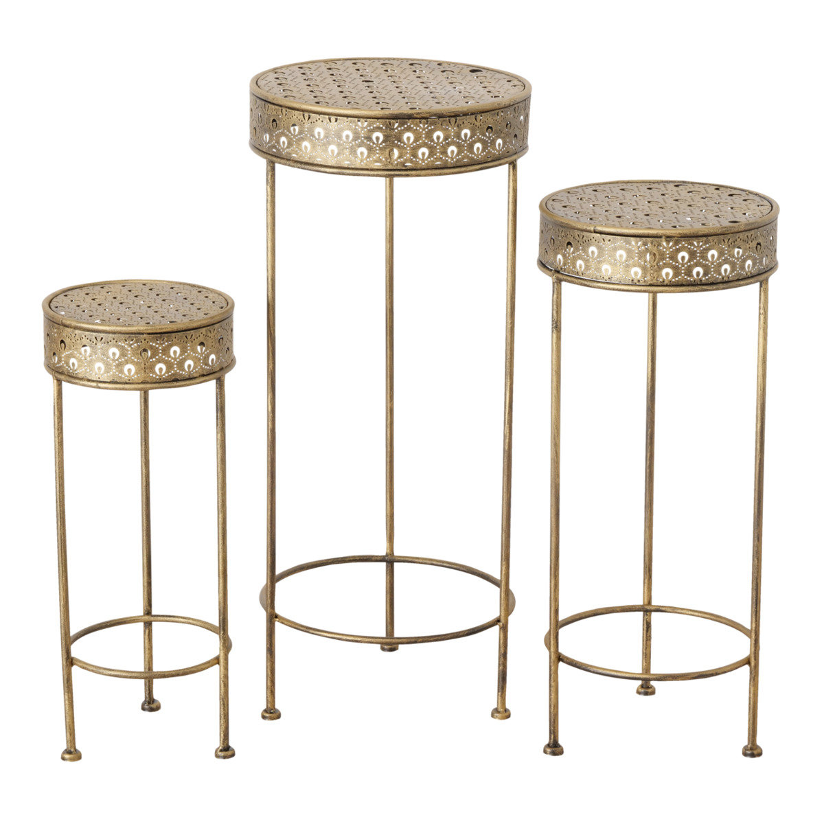 Bungalow Rose 3 Piece Shiye Round Nesting Plant Stand Set | Wayfair