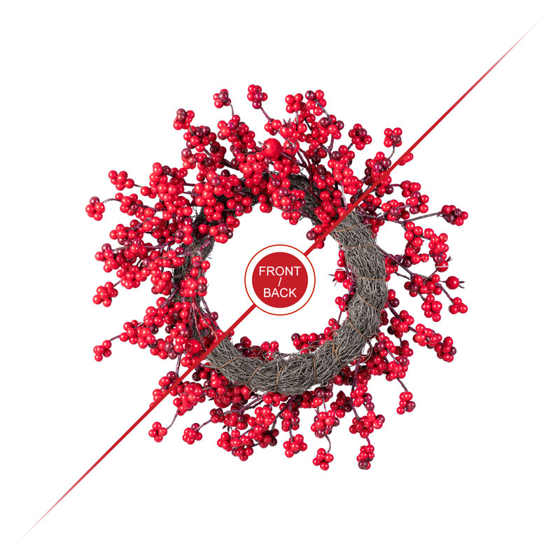 The Holiday Aisle® 2-Piece 14D" Christmas Mini Red Berries Wreath | Wayfair