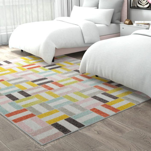 Unique Loom Geometric Power Loom Plastic Rug & Reviews | Wayfair