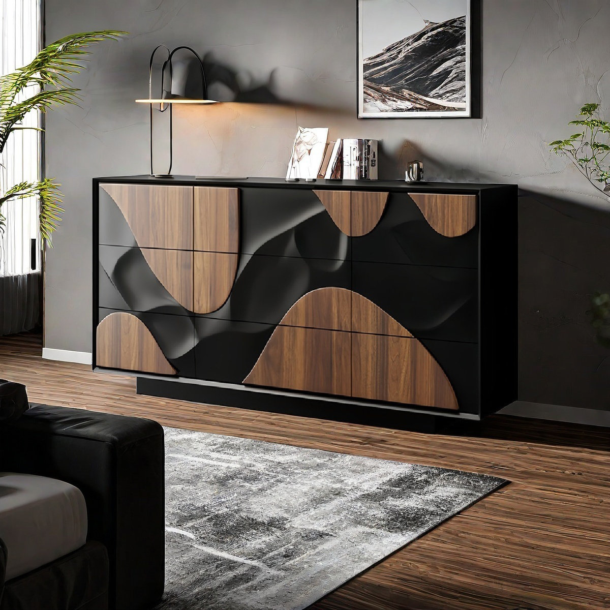 Licalilo Colour Block Streamline Storage Decorative Cabinet - Wayfair ...