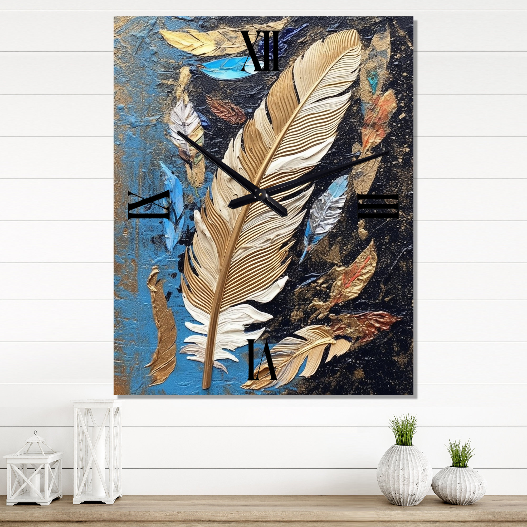 East Urban Home Boho Glam Exquisite Gold On Feather Painting - Feathers ...