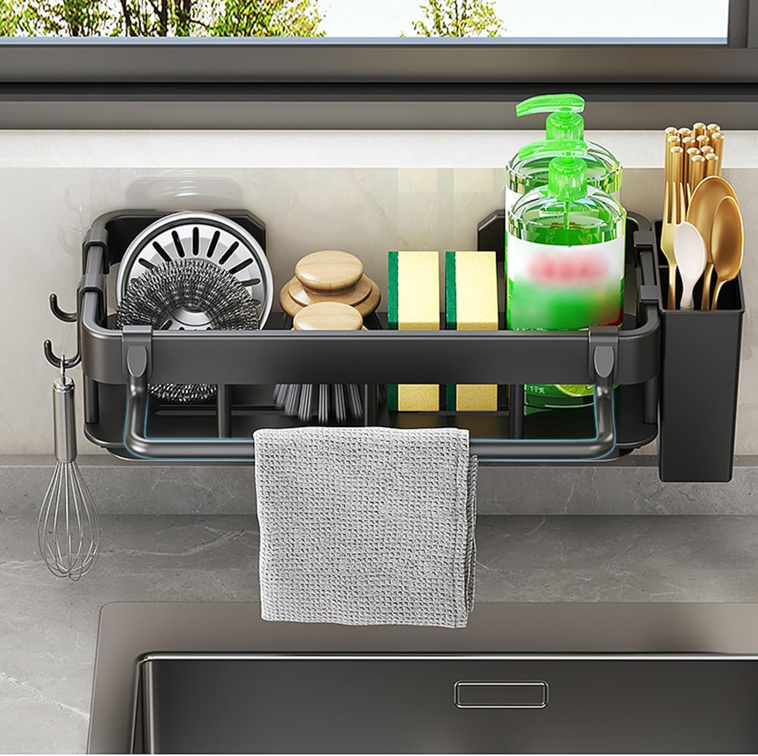 WKING Black Wall Mounted Kitchen Bracket, Wall Mount Carbon Steel Shelf ...