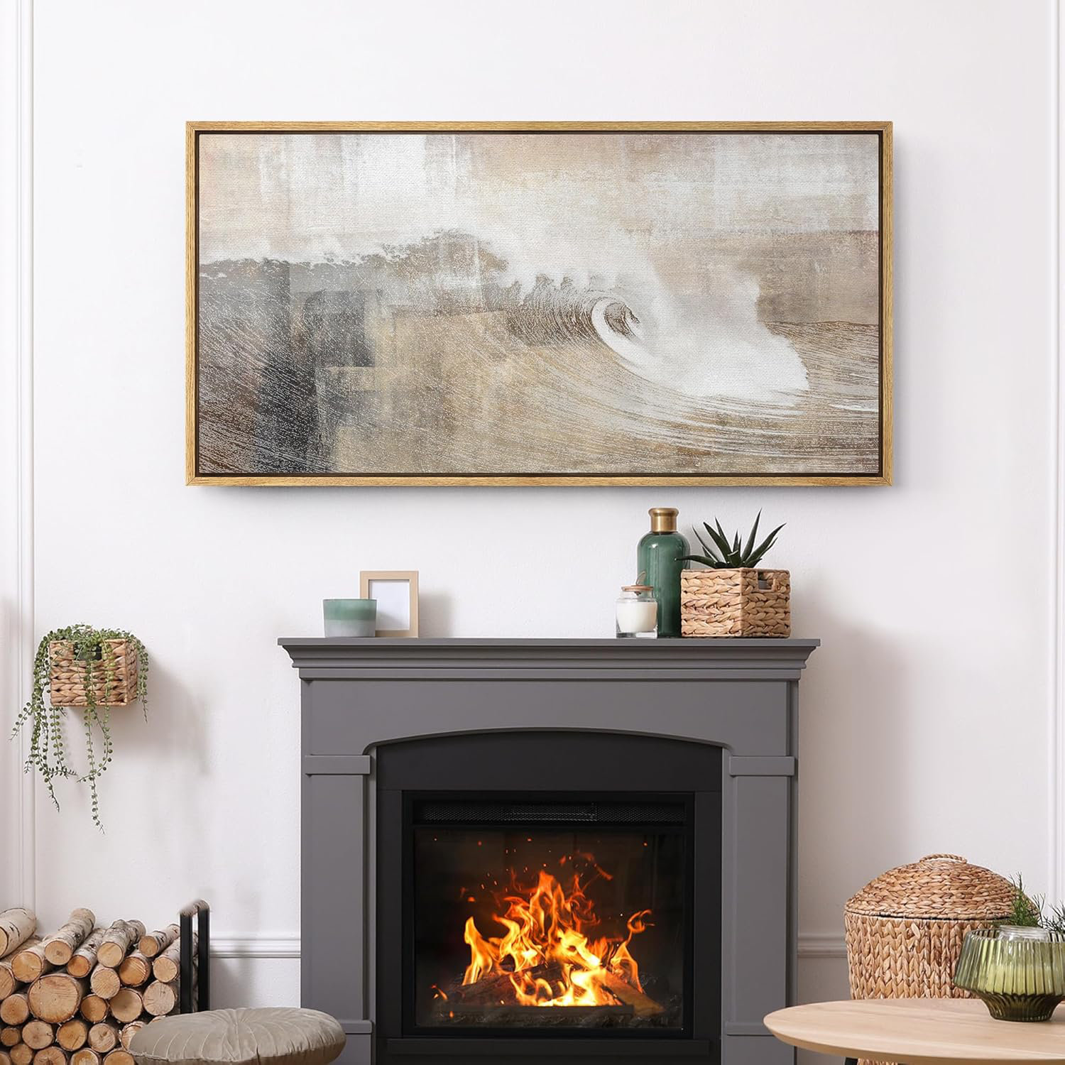 wall26 Abstract Ocean Wave in Soft Neutrals Modern Art - Wayfair Canada