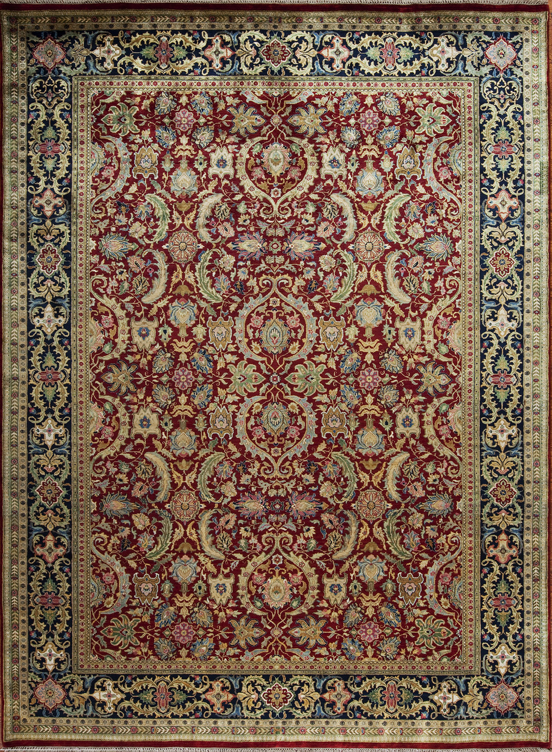 Samad Rugs Golden Age Hand-Knotted Wool Oriental Area Rug in Red/Navy ...