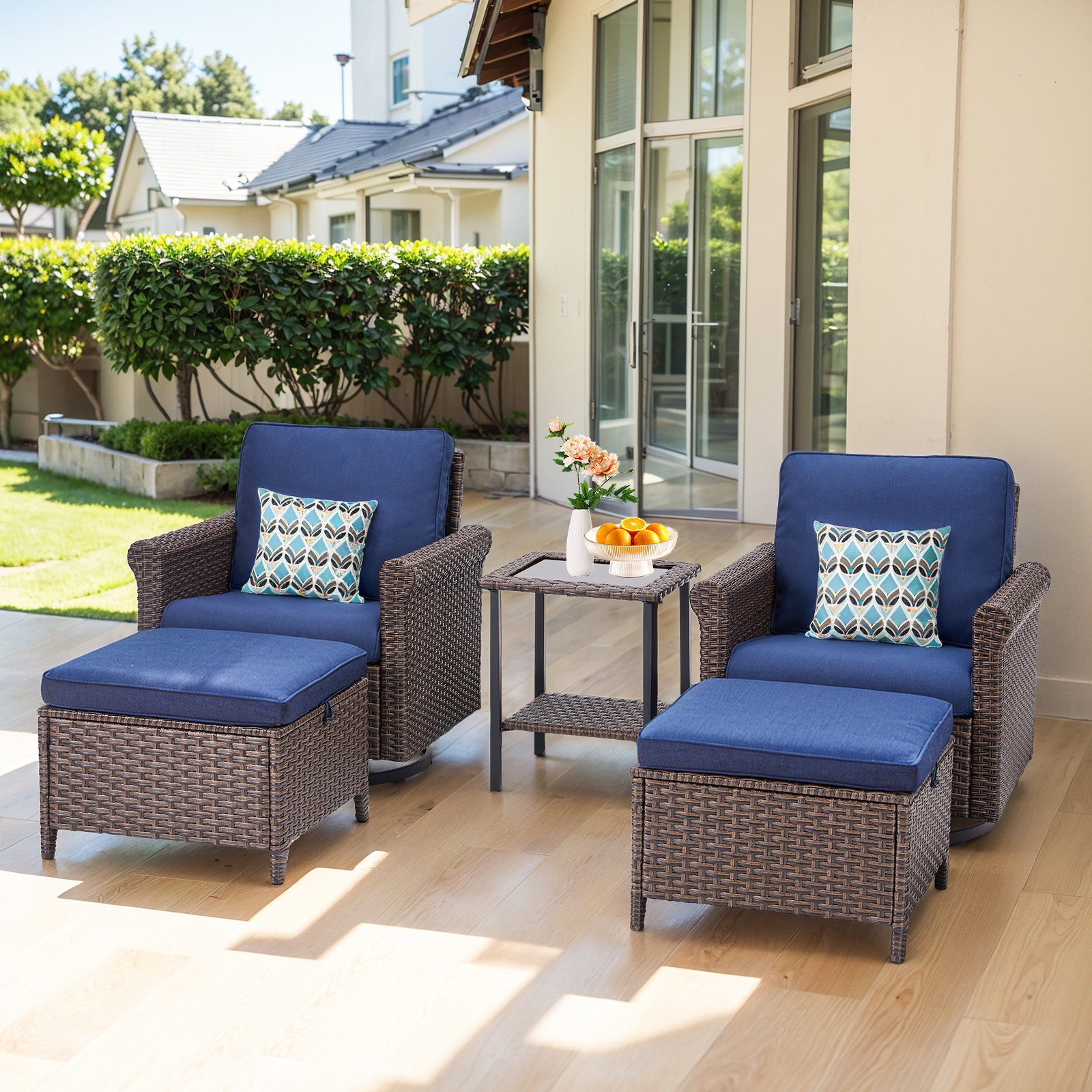 Winston Porter Tametra 2 - Person Outdoor Seating Group with Cushions | Wayfair
